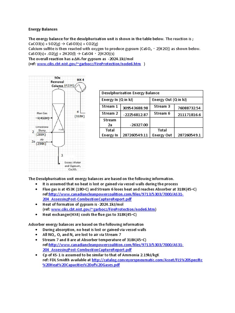Energy Balances | PDF | Chemical Engineering | Chemical Substances