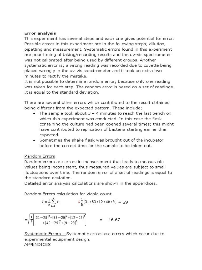 Error Analysis Final | PDF | Observational Error | Errors And Residuals