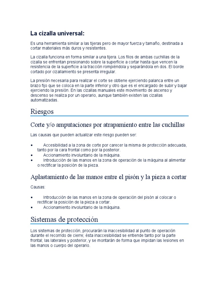 La Cizalla Universal | PDF | Herramientas
