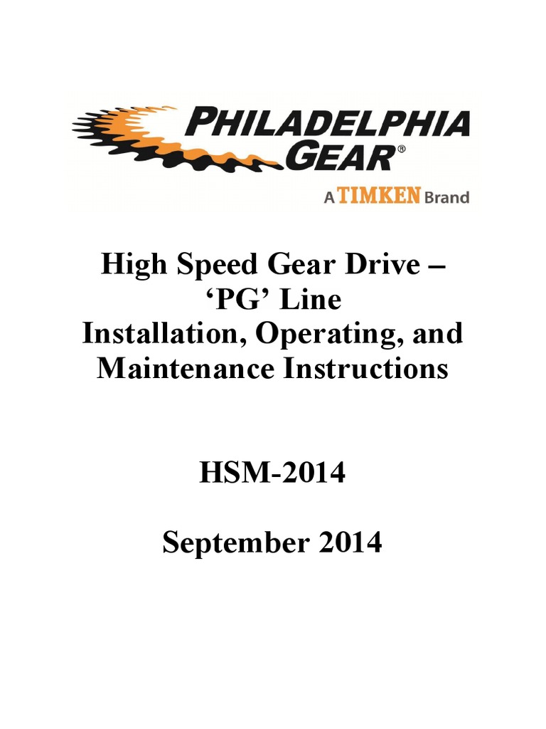 Philadelphia Gear IOM Manual | PDF | Motor Oil | Lubricant