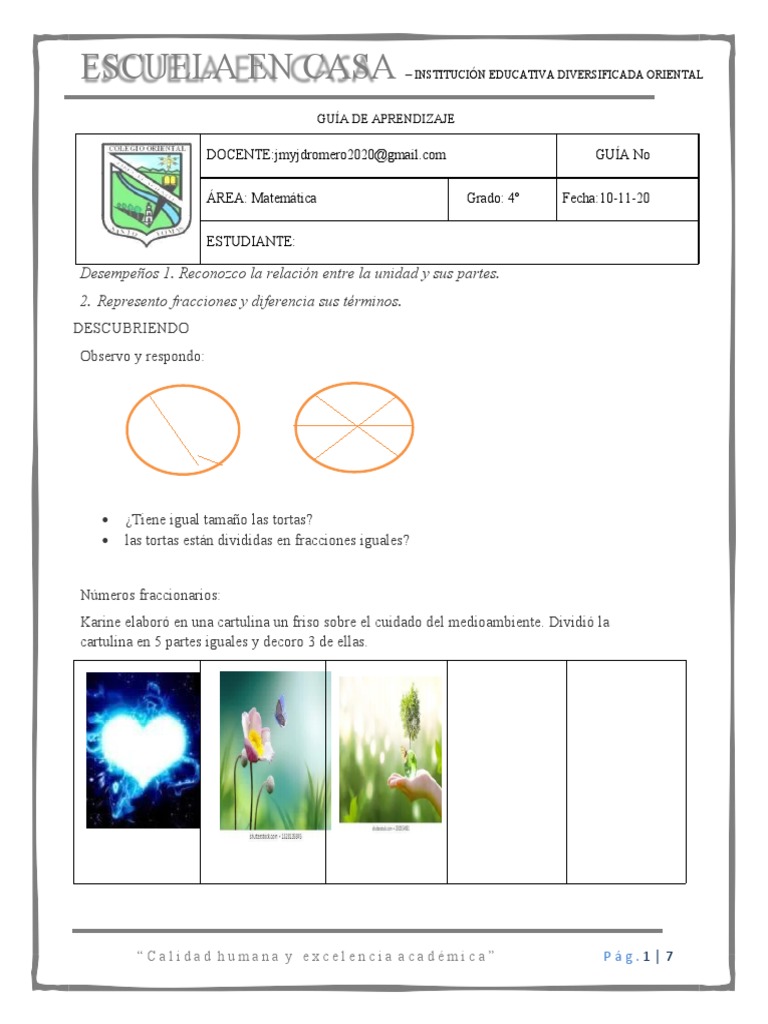 Guia de Matematicas #12 - CUARTO GRADO | PDF | Fracción (Matemáticas ...
