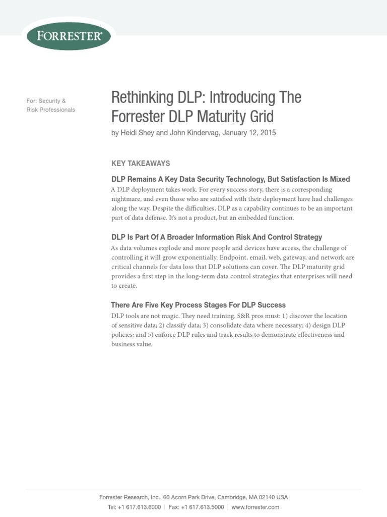 Forrester DLP Maturity Grid | PDF