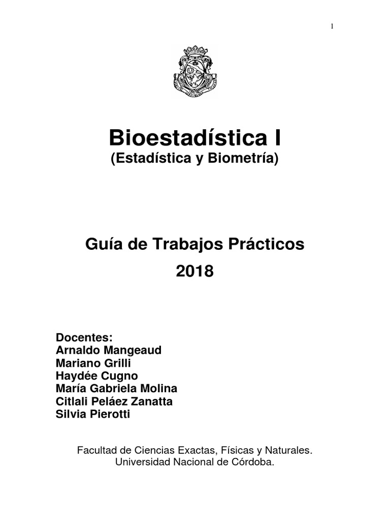 Guia BIOEST I 2018 | PDF | Prueba de hipótesis estadísticas | Intervalo ...