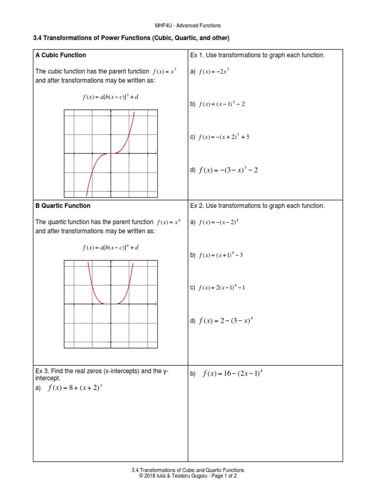 3.4 Transformations of Power Functions | PDF | Exponentiation ...