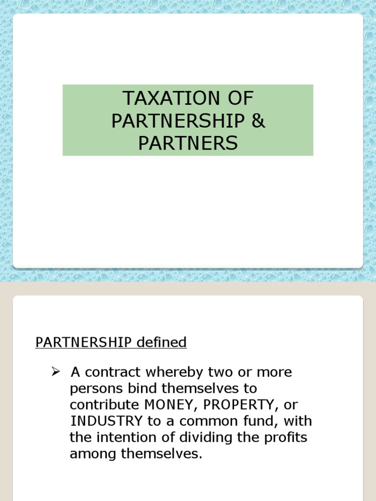 Taxation of Partnerships Explained | PDF | Tax Deduction | Gross Income