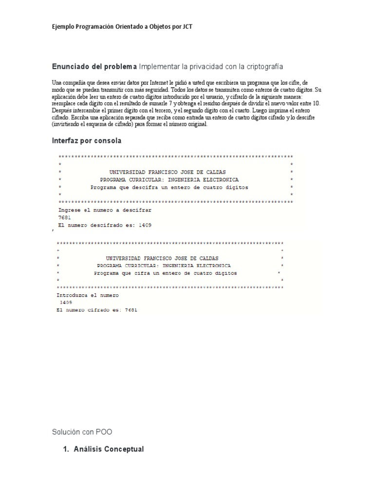 Cifrado y Descifrado de Números Enteros | PDF | Clave (criptografía ...