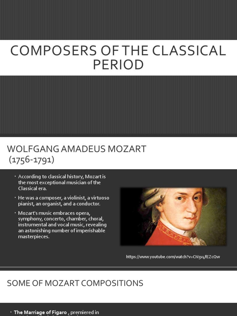 Composers of The Classical Period | PDF | Ludwig Van Beethoven ...