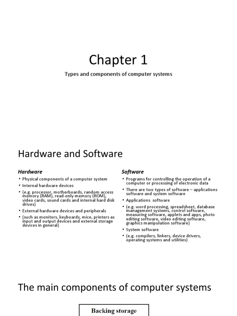 Types and Components of Computer Systems | PDF | Computer Data Storage | Graphical User Interfaces