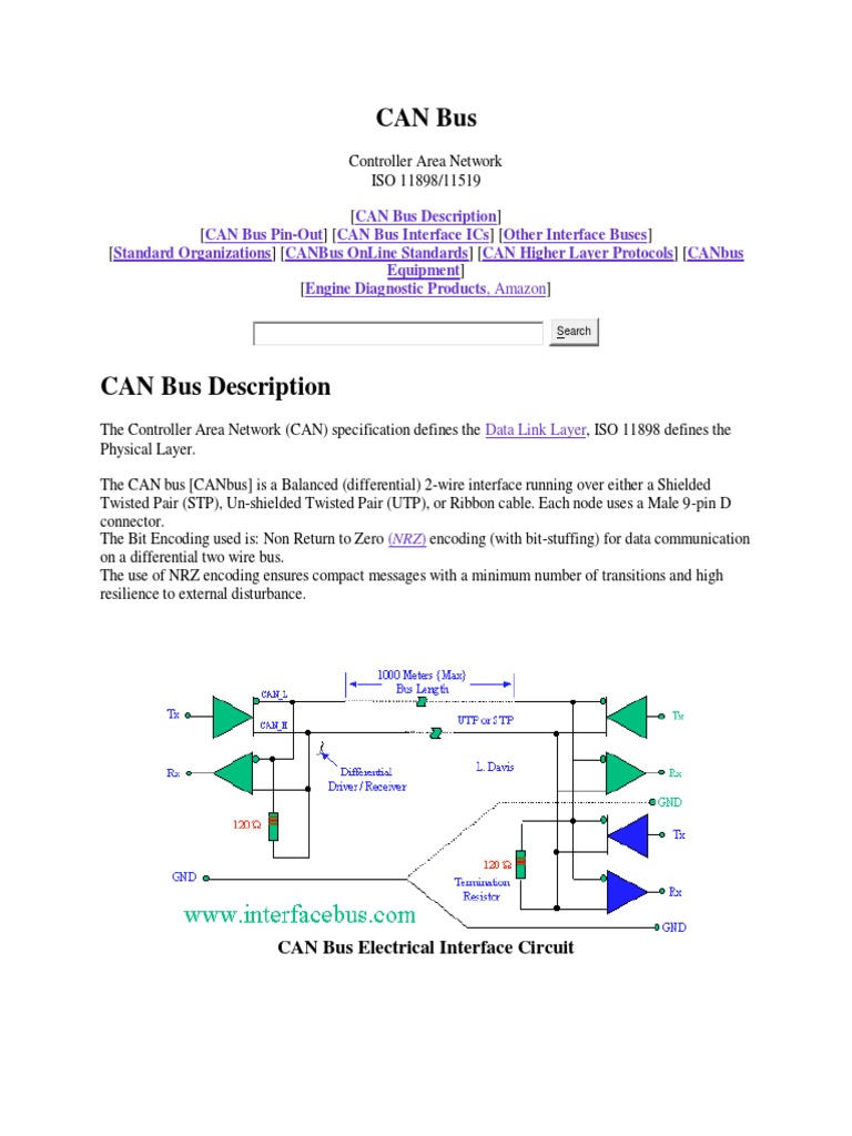 CAN Bus Electrical Interface Circuit | PDF | Electronic Engineering ...
