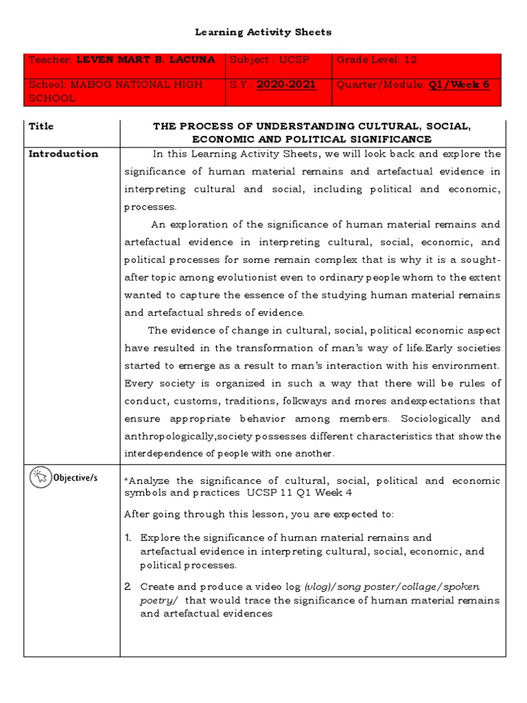 Interpreting the Past: The Significance of Human Material Remains and ...