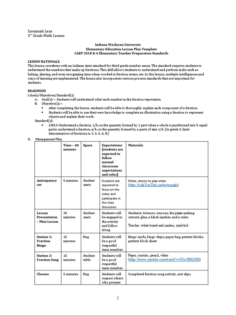 Math Lesson Plan 1 | PDF | Lesson Plan | Educational Assessment