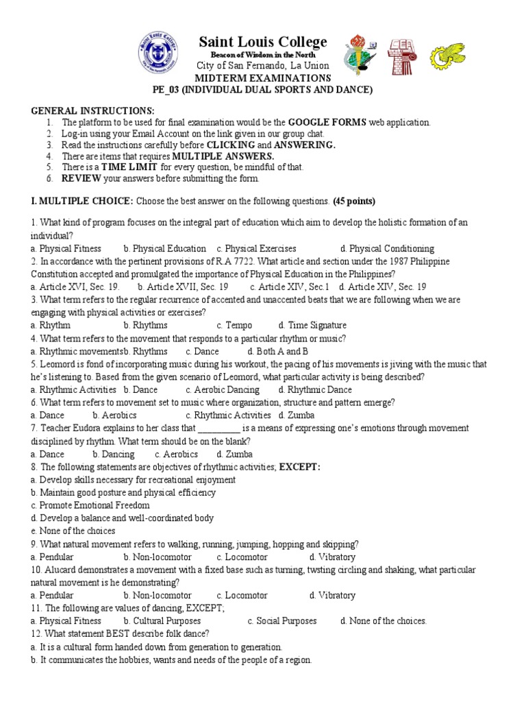 PE Quiz | PDF | Dances | Rhythm