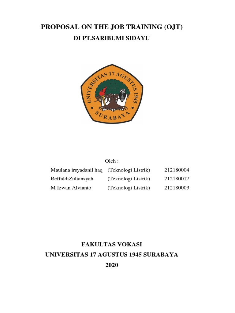Proposal OJT di PT Saribumi Sidayu | PDF