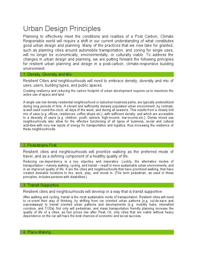 Urban Design Principles | PDF | Urban Design | Street