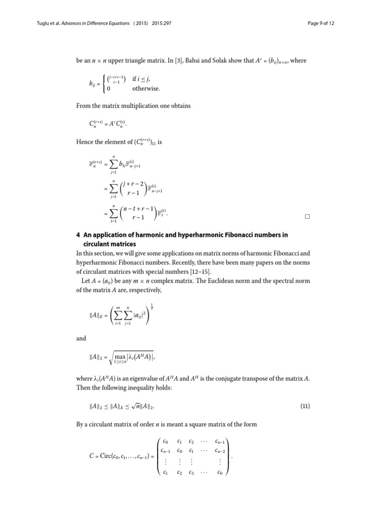 4 An Application of Harmonic and Hyperharmonic Fibonacci Numbers in Circulant Matrices | PDF ...
