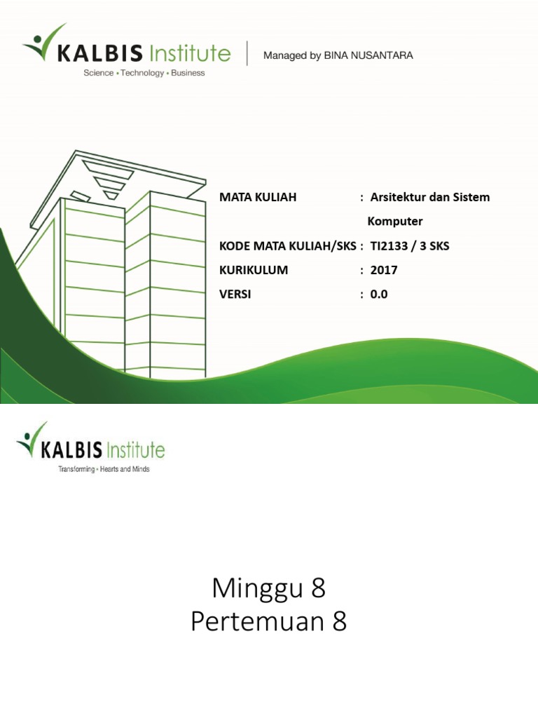 Mata Kuliah: Arsitektur Dan Sistem Komputer Kode Mata Kuliah/Sks ...