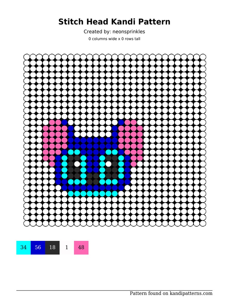 Stitch Head Kandi Pattern: Created By: Neonsprinkles | PDF