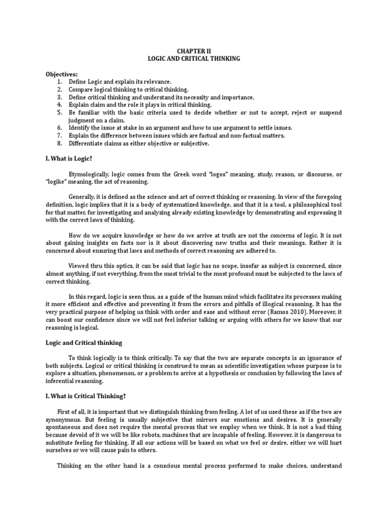 Logic and Critical Thinking | PDF | Critical Thinking | Argument