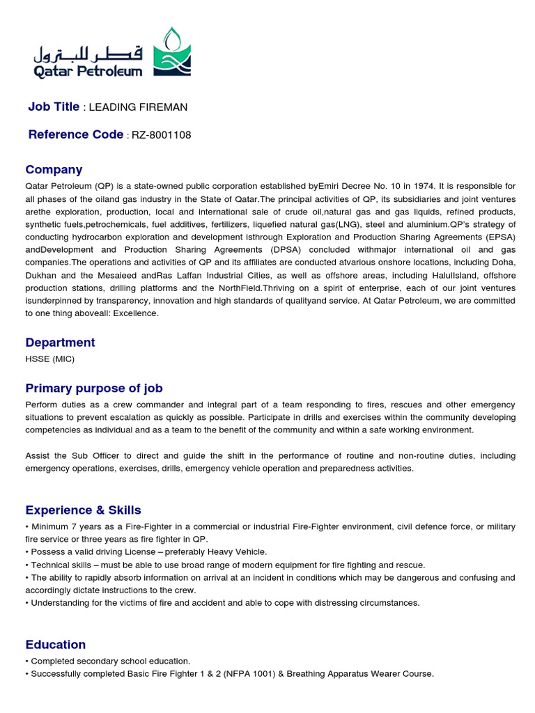 Data Overview - LEADING FIREMAN PDF | PDF | Firefighter | Petroleum