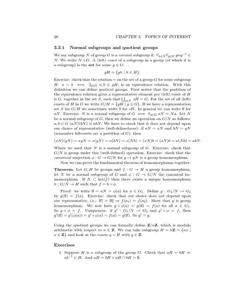 Normal subgroups and quotient groups | PDF | Mathematical Objects | Space