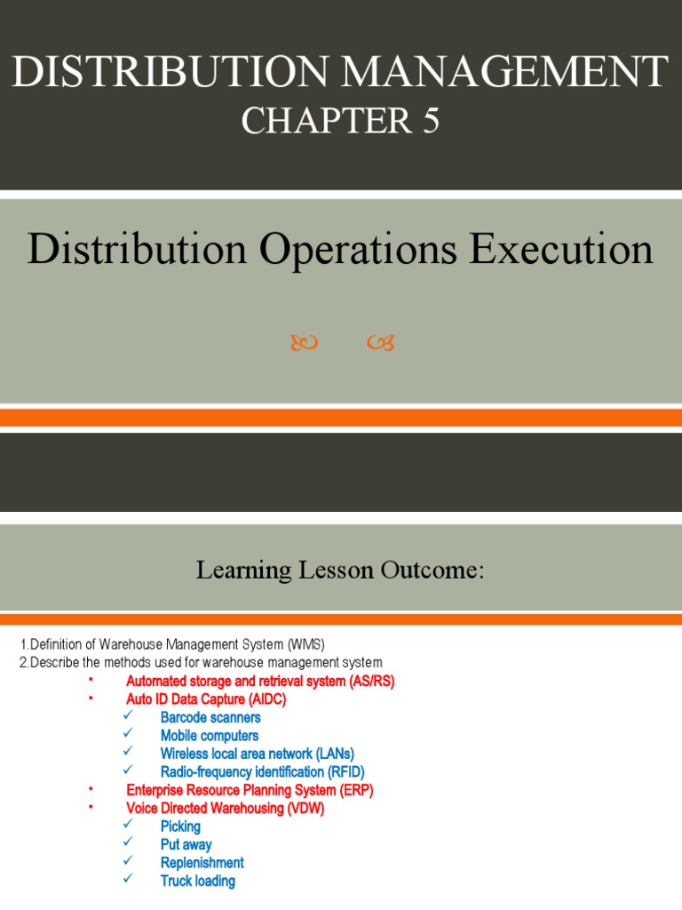 Chapter 5 Distribution Operations Execution | PDF | Wireless Lan ...