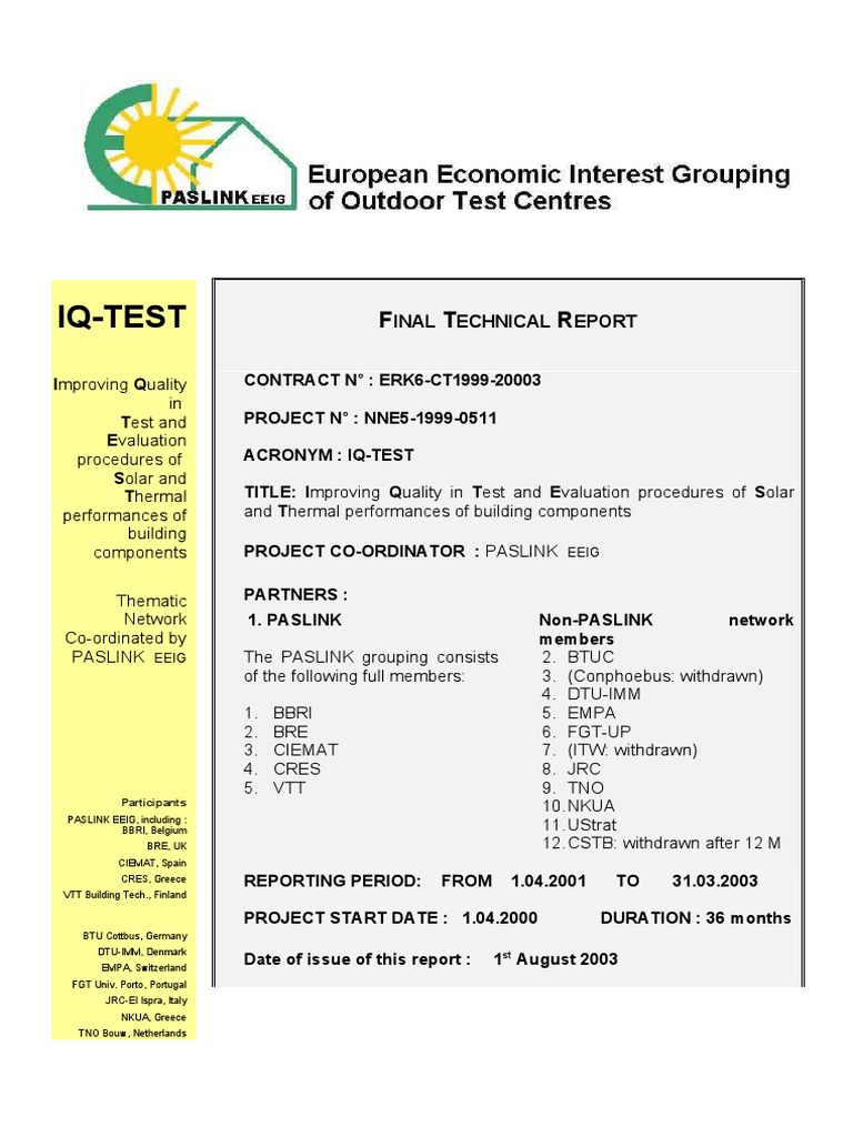 Iq-Test: Inal Echnical Eport | PDF | Calibration | Databases