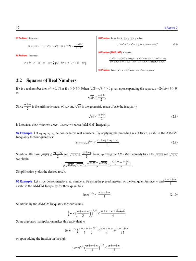 AM-GM Inequality and Problem Solutions | PDF | Elementary Mathematics ...