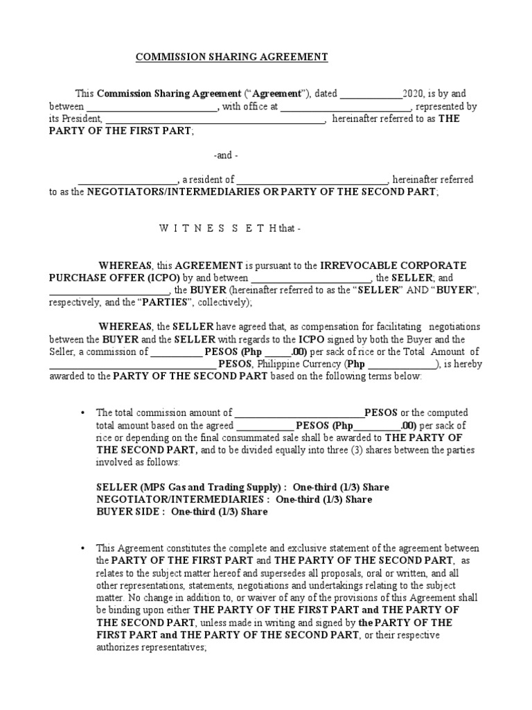 Commission Sharing Agreement | PDF | Private Law | Government Information
