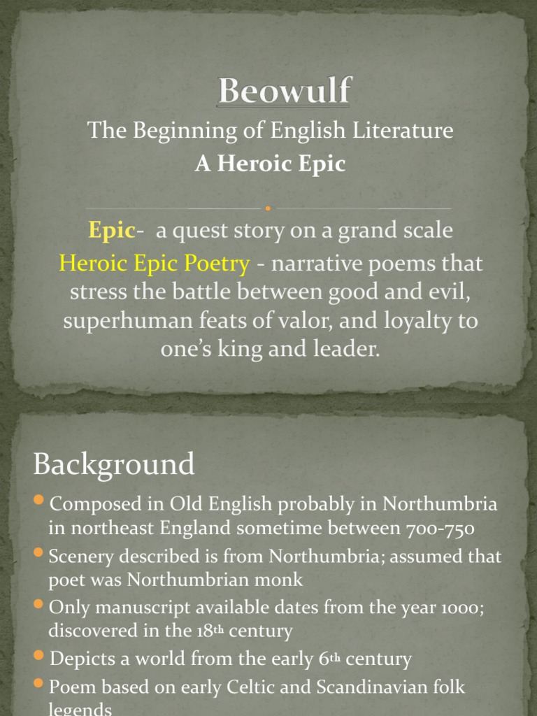 The Beginning of English Literature: A Heroic Epic | PDF | Beowulf | Batman