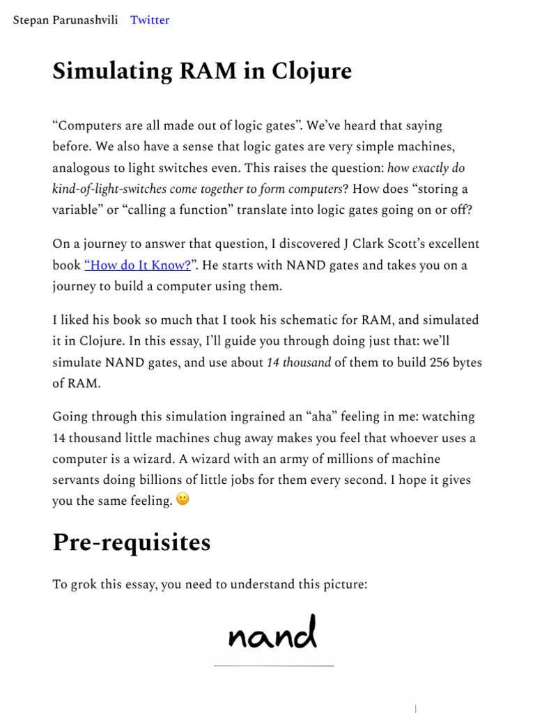Simulating RAM in Clojure | PDF | Flash Memory | Logic Gate