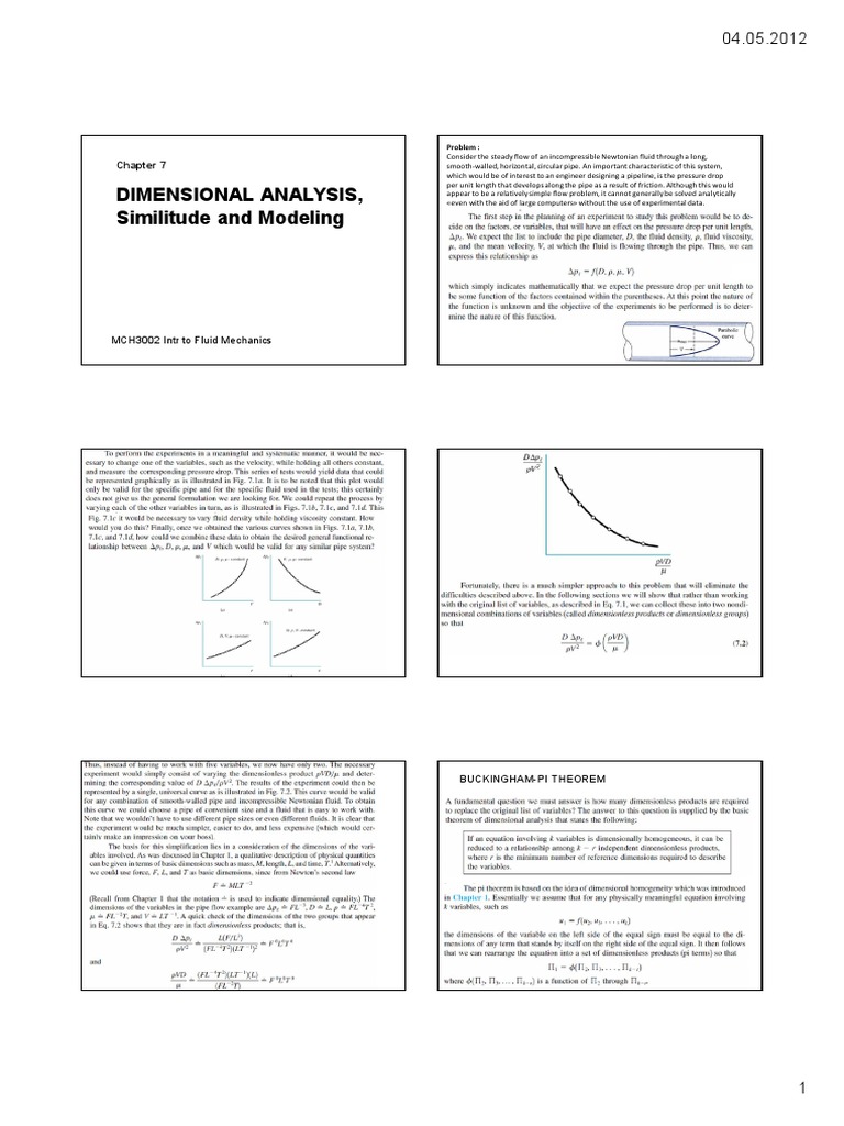 Cahpter 8 Lecture 2 Dimensional Analysis PDF | PDF | Fluid Dynamics ...