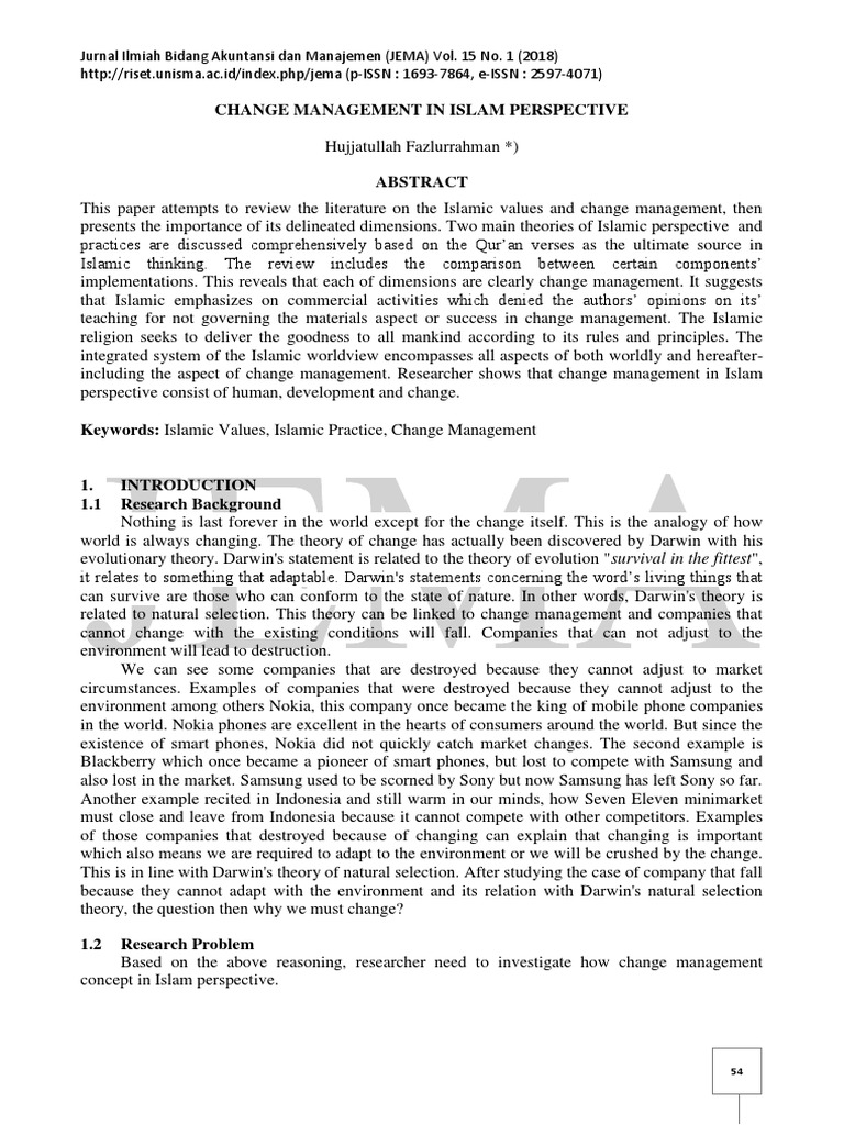 Change Management in Islam Perspective | Download Free PDF | Hadith | Quran