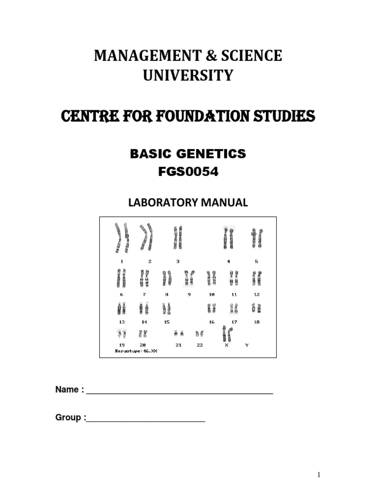 Lab Manual Basic Genetics (FGS0054) | PDF | Mitosis | Cell Biology