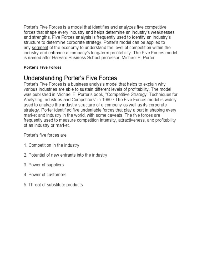 5 Forces Model | PDF