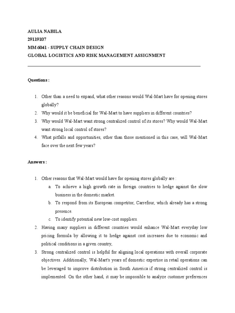 Global Logistics and Risk Management | PDF