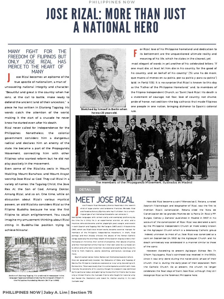 Feature Story of Jose Rizal | PDF | Philippines | Tagalog Language