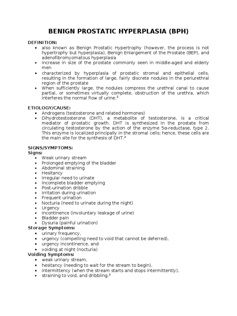 Benign Prostatic Hyperplasia | PDF | Prostate | Urinary Incontinence