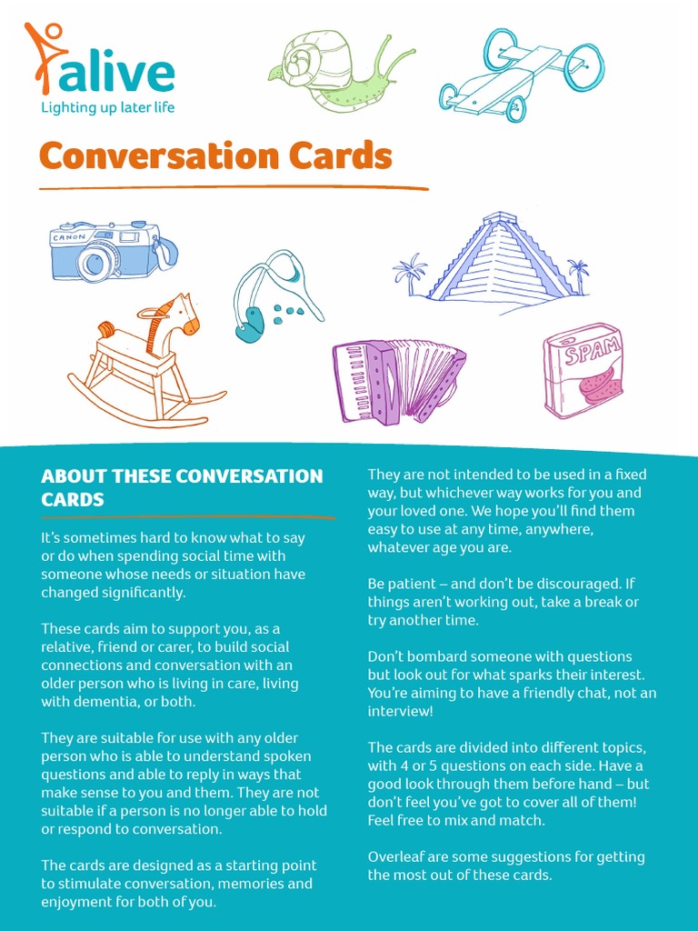 About These Conversation Cards | PDF | Dementia | Gardens