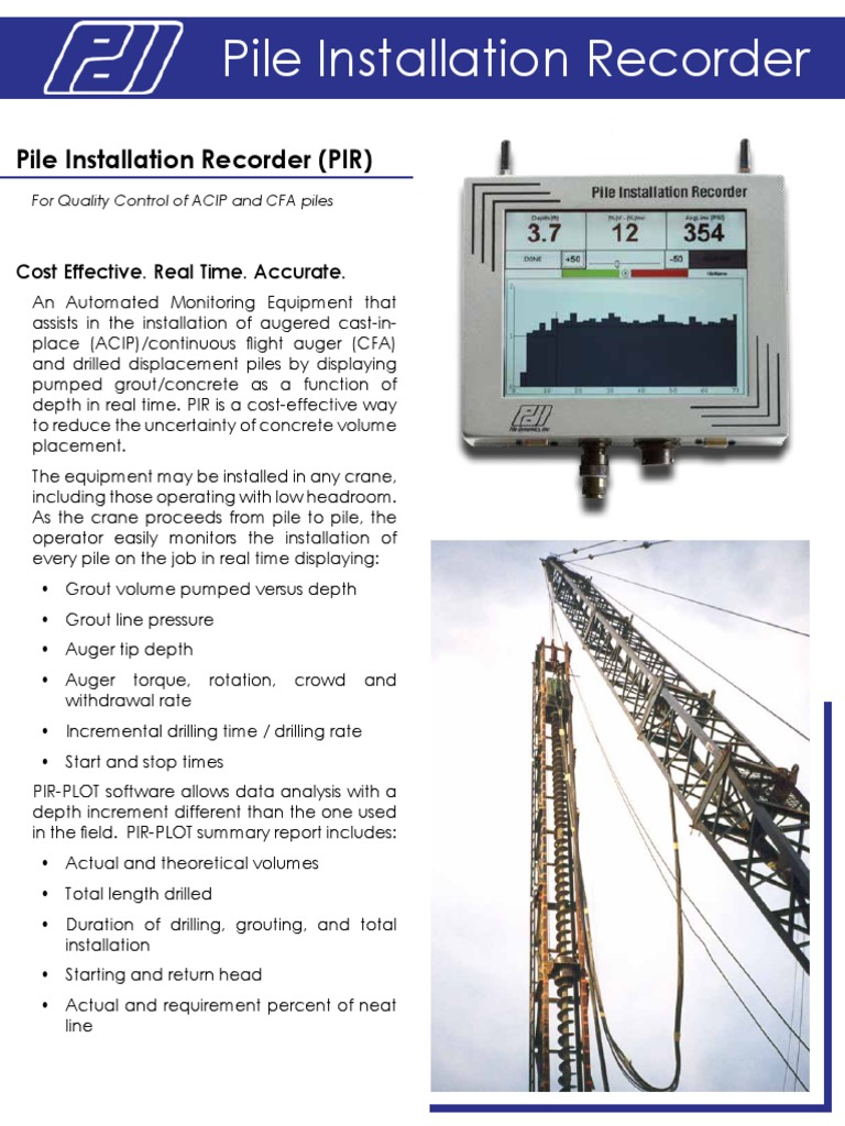 Pile Installation Recorder (PIR) : Cost Effective. Real Time. Accurate ...