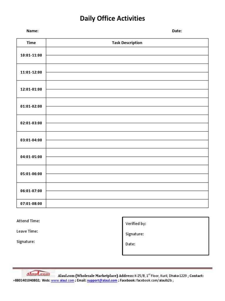 Daily Office Activities | PDF