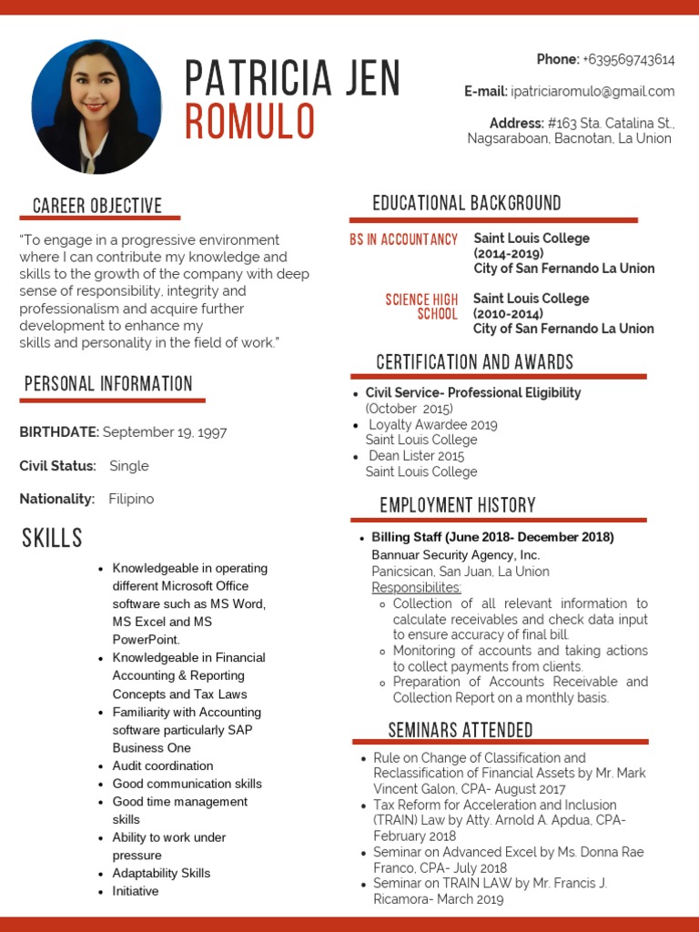 Romulo: Patricia Jen | PDF | Certified Public Accountant | Accounting