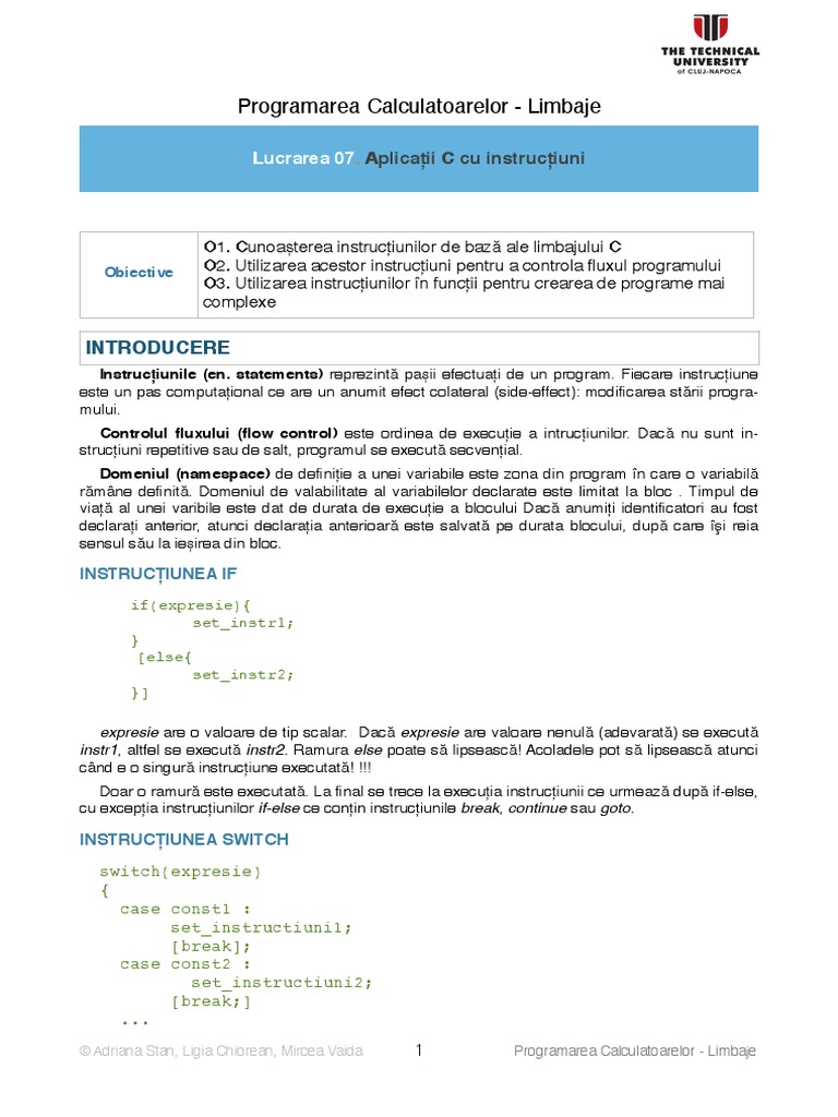 Laborator Programare | PDF