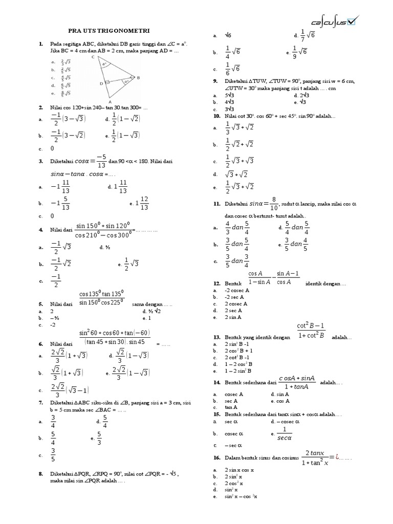 Soal Trigono 1 | PDF
