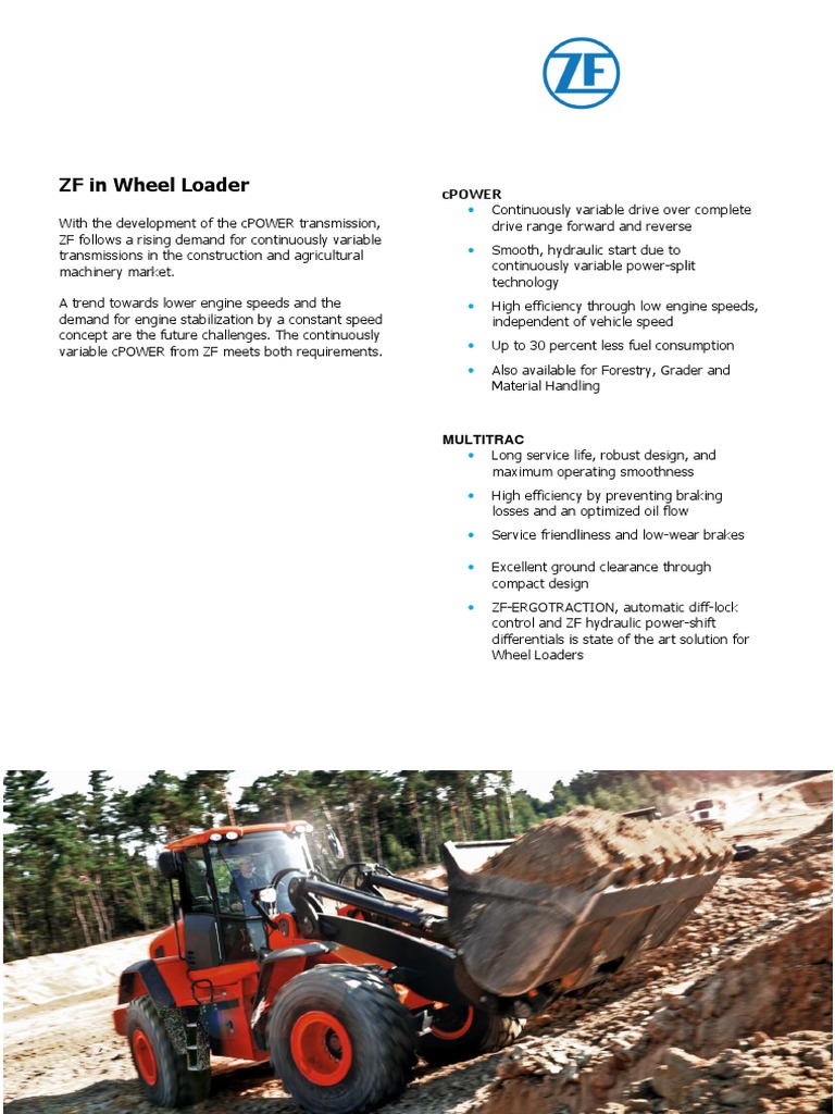 ZF cPOWER Transmission for Wheel Loaders | PDF | Transmission ...