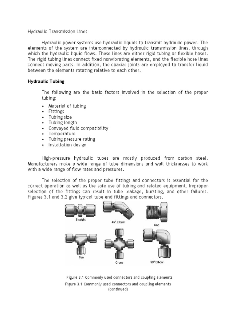 Hydraulic Transmission Lines | PDF | Pipe (Fluid Conveyance ...