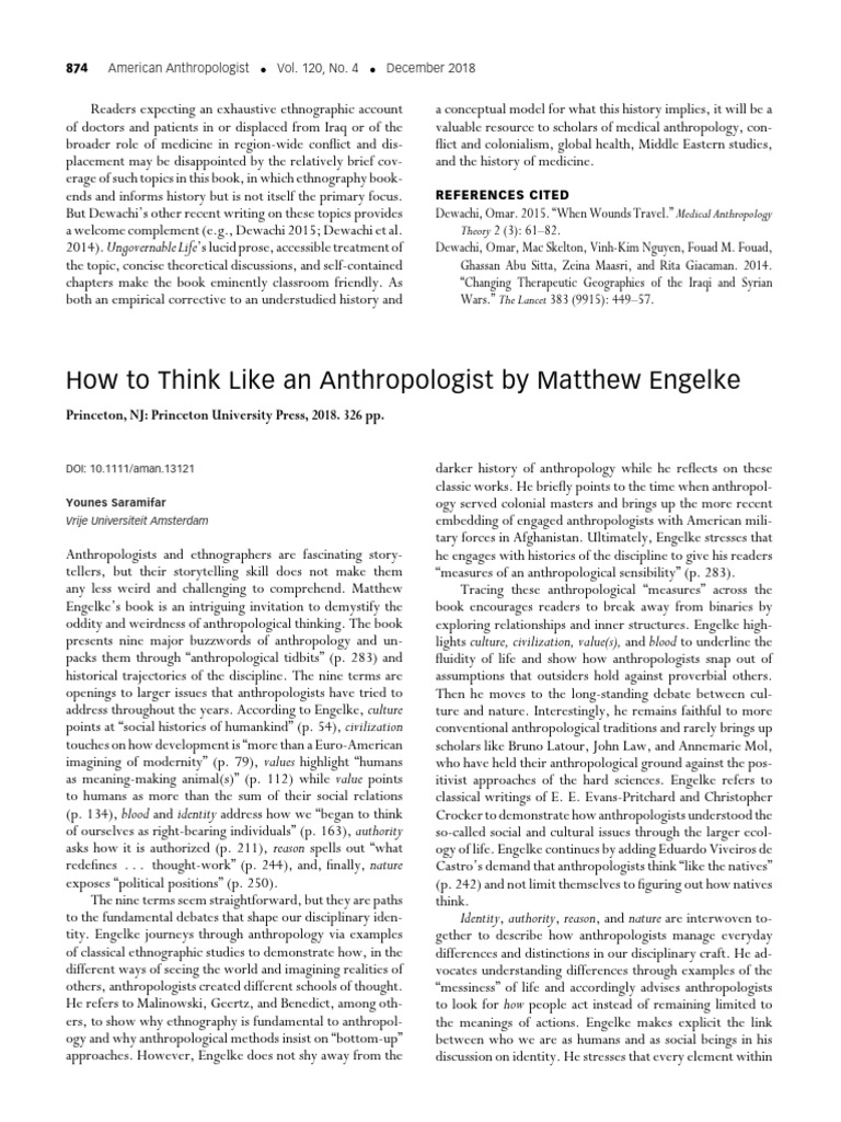 2018 12 How - To - Think - Like - An - Anthropologist PDF | PDF ...