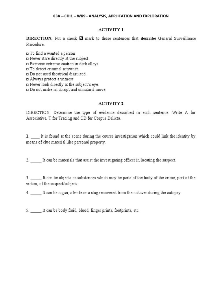 ACTIVITY 1 and 2 WEEK 9 | PDF