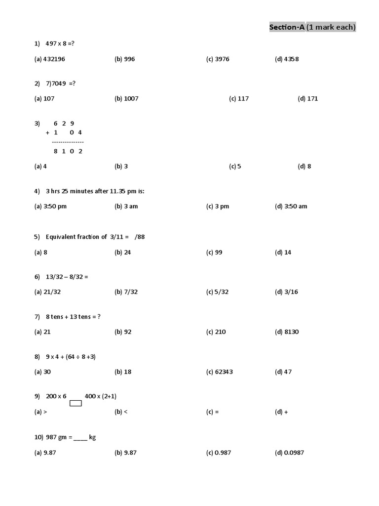 Ignited Mind Lab Maths Question Paper | PDF | Mathematical Concepts | Mathematical Objects