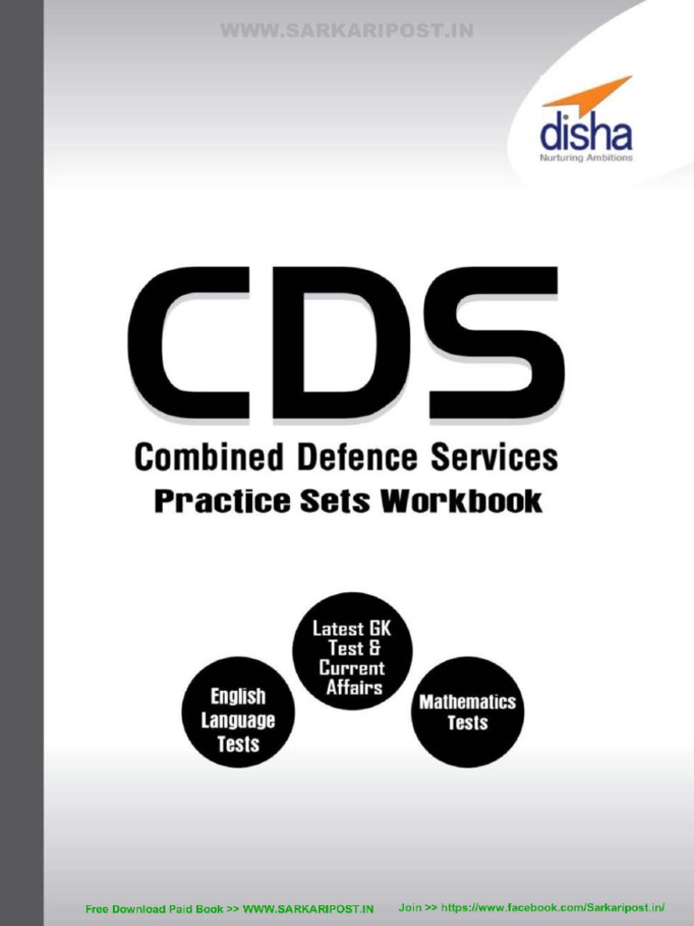 CDS Combined Defence Services 5 Practice Sets Workbook | PDF