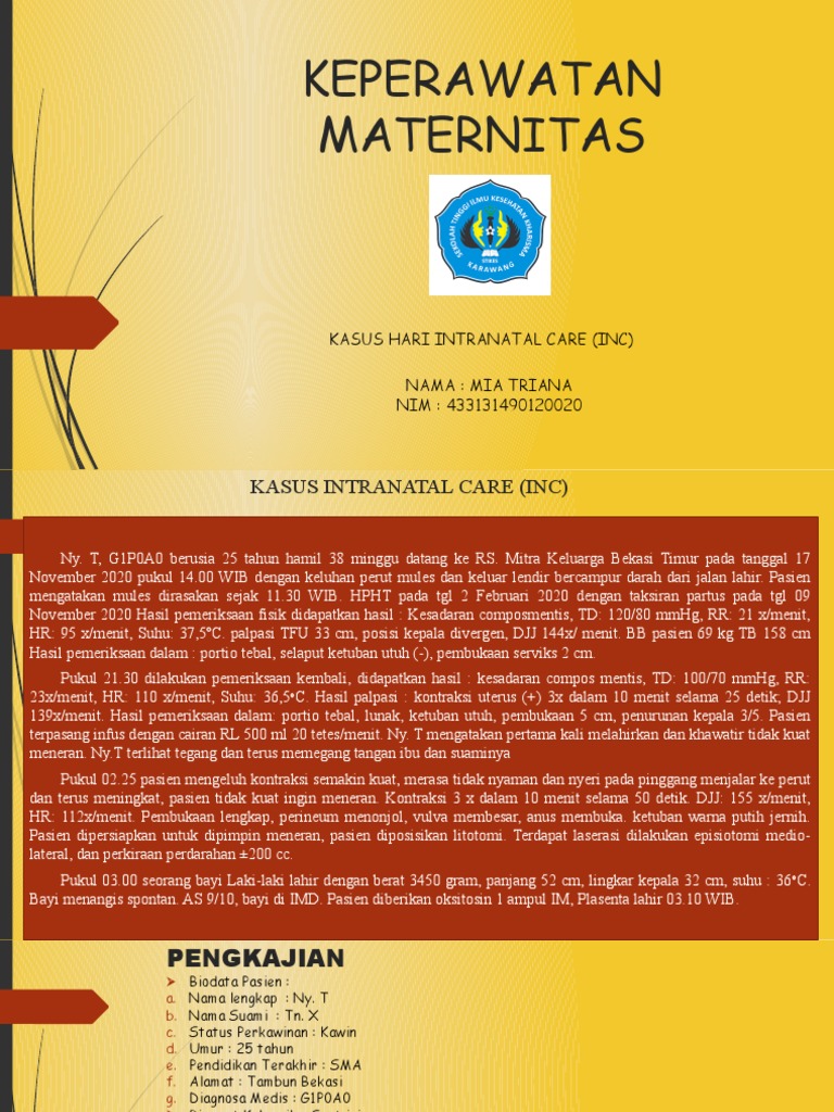 (PPT. ASKEP Intranatal Care (INC) ) | PDF